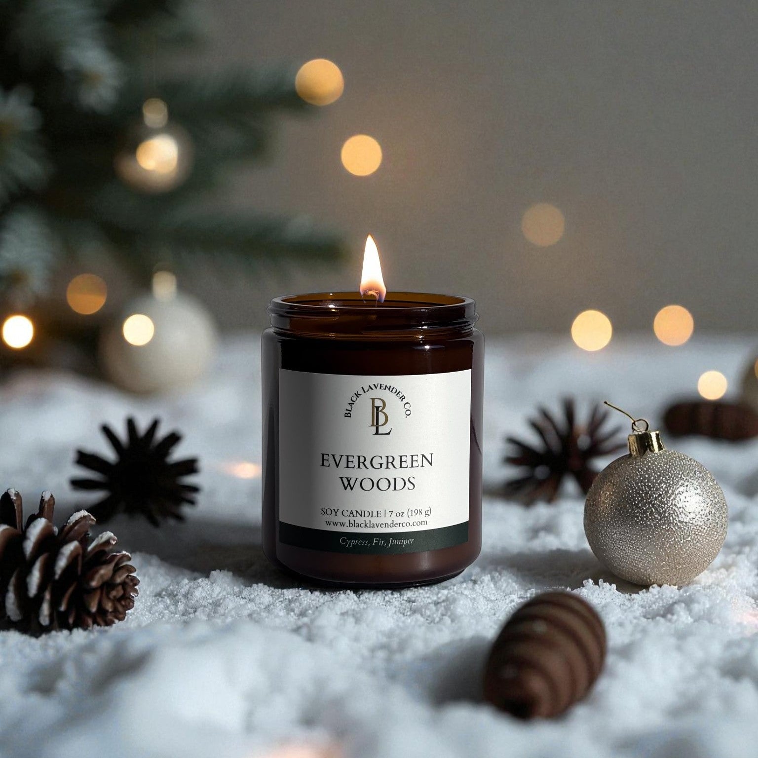 Evergreen Woods Candle - Holiday Collection – Black Lavender Co LLC